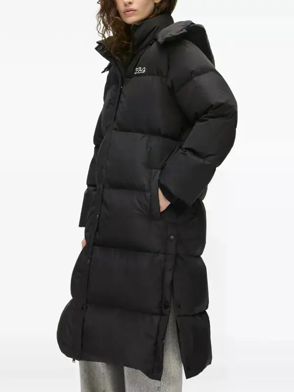 Karl Lagerfeld Long Hooded Puffer Jacket