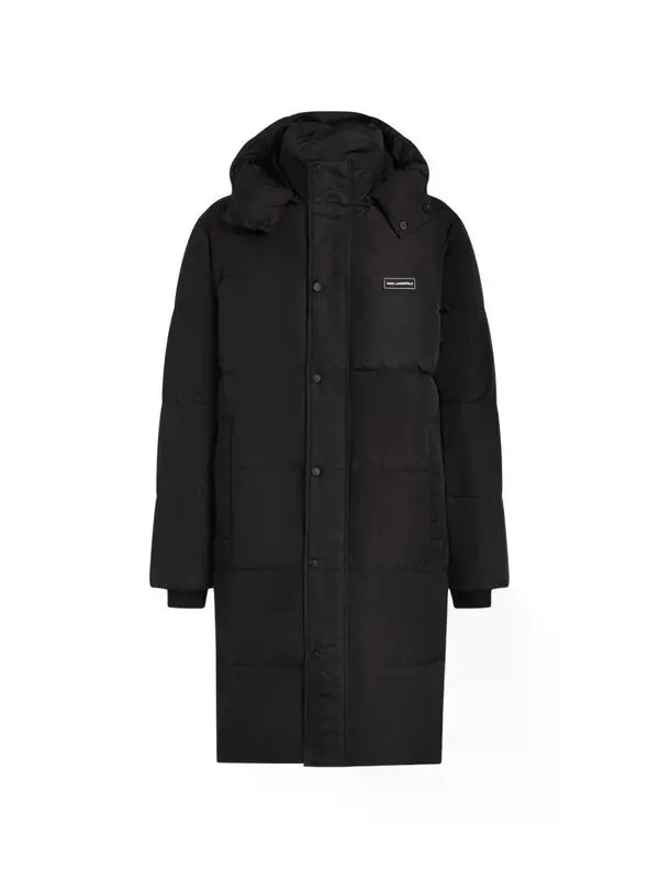 Karl Lagerfeld Long Hooded Puffer Jacket