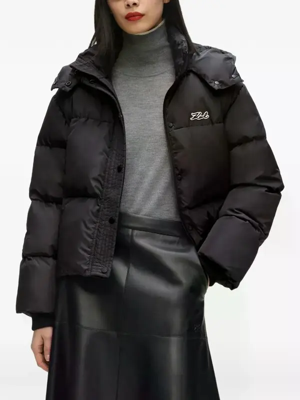 Karl Lagerfeld Short Hooded Puffer Jacket