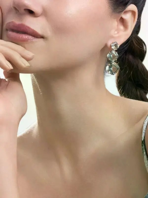 Goshwara Prasiolite And Yellow Drop Earrings
