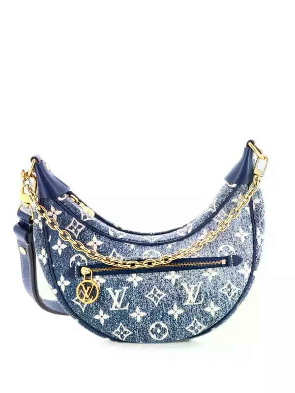 LOUIS VUITTON Loop Handbag Monogram Jacquard Denim Hobo Bag