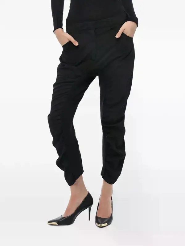 Stella McCartney Ruched-detail Wool Trousers - Black