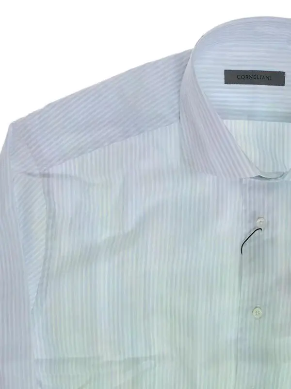Corneliani Awning-stripe French-collar Shirt