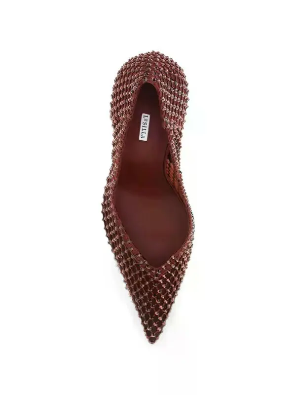LE SILLA Gilda Crystal-embellished Mesh Pumps