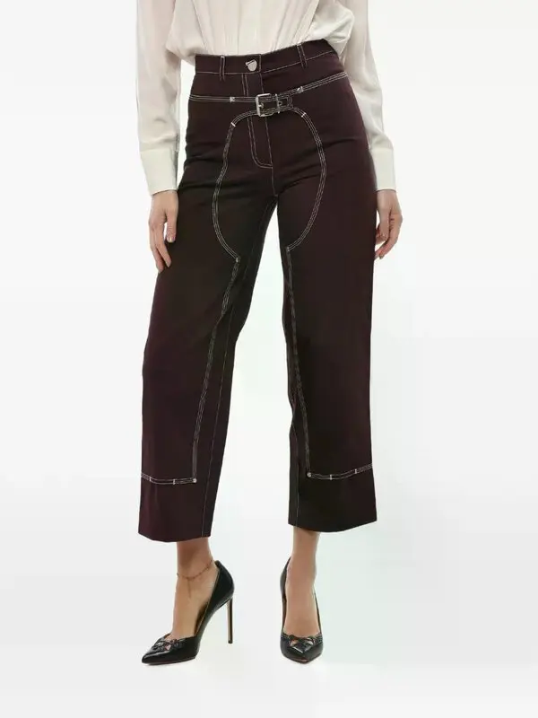 Stella McCartney Contrast Stitch Belted Trousers