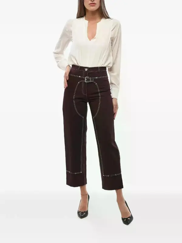 Stella McCartney Contrast Stitch Belted Trousers