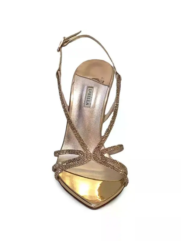LE SILLA Eugenie Crystal-embellished Pointed-toe Sandals