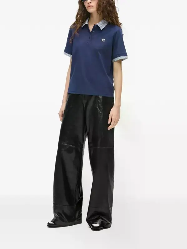 Karl Lagerfeld Ikon Fabric-mix Polo - Blue