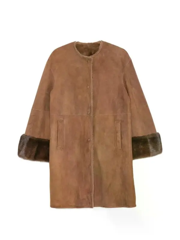 MANZONI 24 Fur-trimmed Collarless Coat