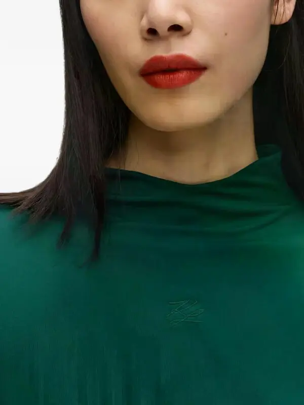 Karl Lagerfeld Mock Neck Long Sleeve Top