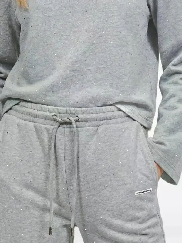 Karl Lagerfeld Rhinestone Embellished Wide Leg Lounge Pants