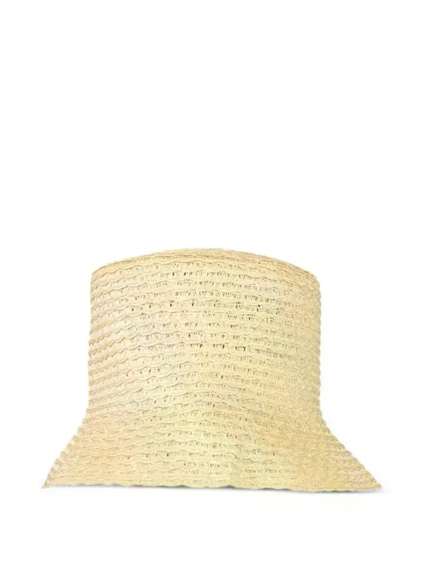 Eleventy Woven Straw Bucket Hat - Neutrals