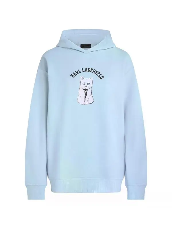 Karl Lagerfeld Ikon Choupette Sketch Hoodie - Blue