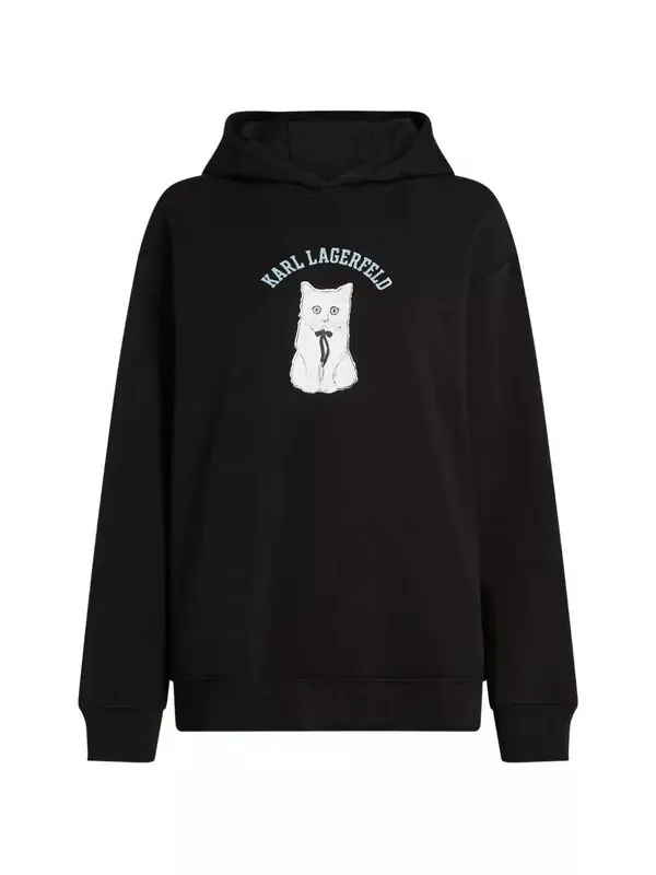 Karl Lagerfeld Ikon Choupette Hoodie - Black