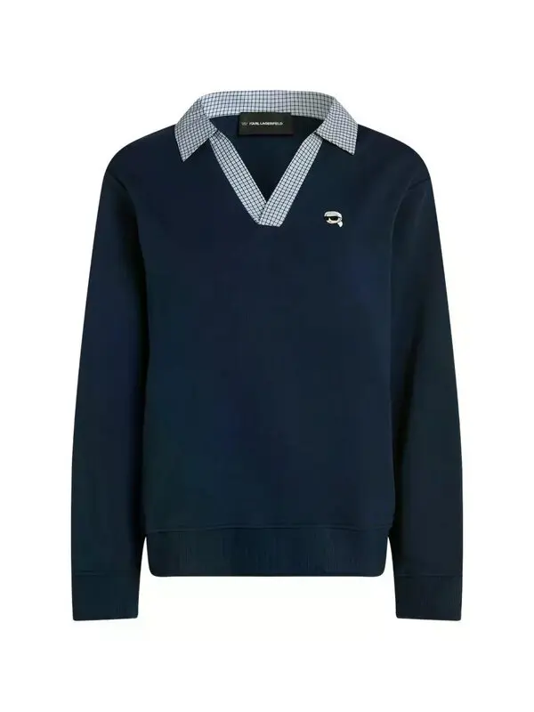 Karl Lagerfeld Ikon V-neck Sweatshirt - Blue