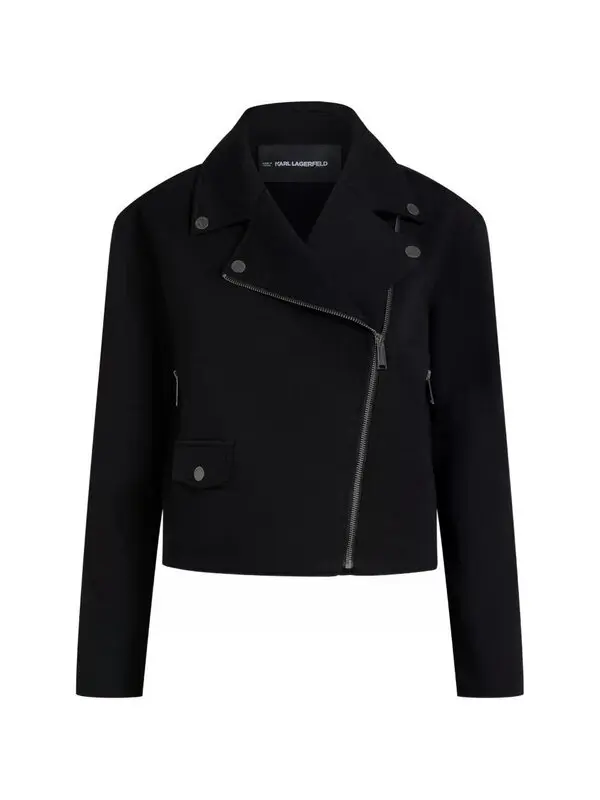 Karl Lagerfeld Zip-up Biker Jacket - Black