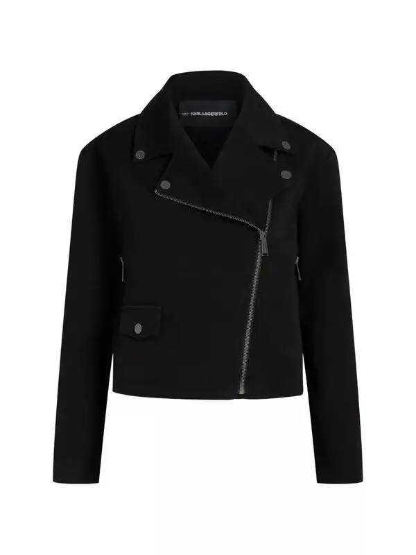 Karl Lagerfeld Zip-up Biker Jacket - Black