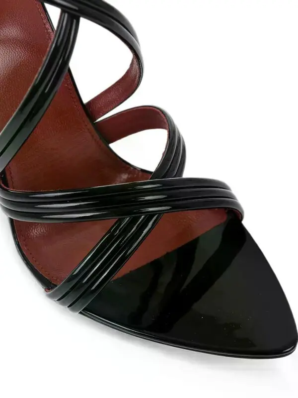 Saint Laurent Patent Leather Wedge Sandals
