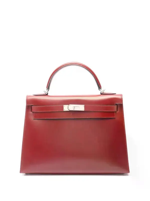 Hermès 2001 Box Calf Kelly Retourne 32 Satchel - Red
