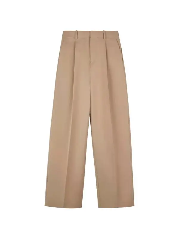 TOD'S Cotton Gabardine Wide-leg Trousers With Monogram Detail