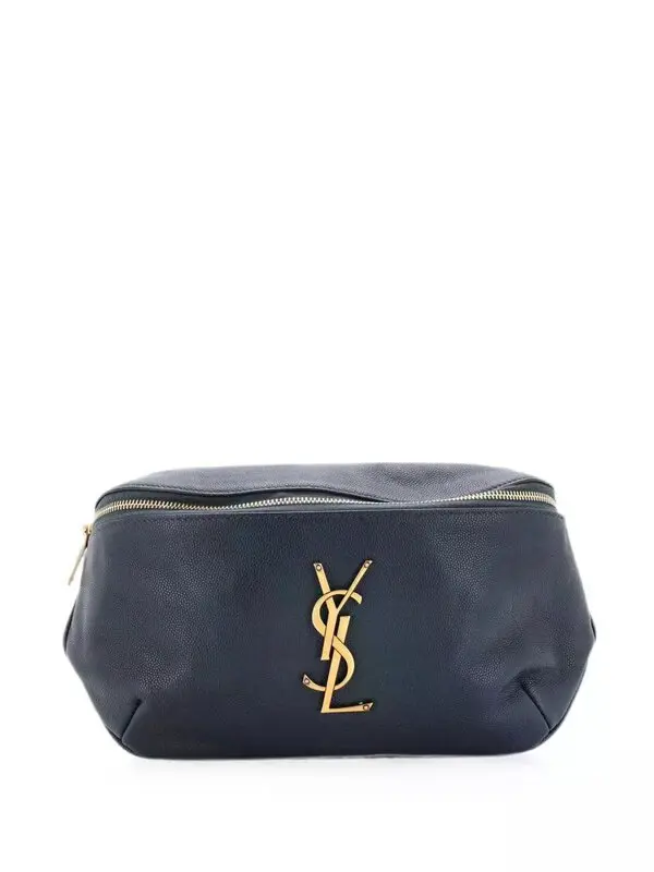 Saint Laurent Classic Monogram Leather Belt Bag - Blue