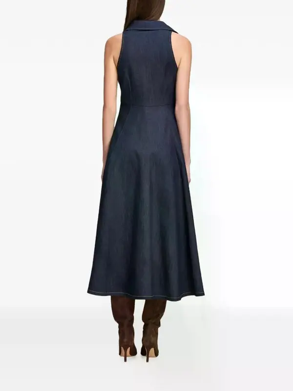 Cinq À Sept Sherri Twist-detail Denim Midi Dress - Blue