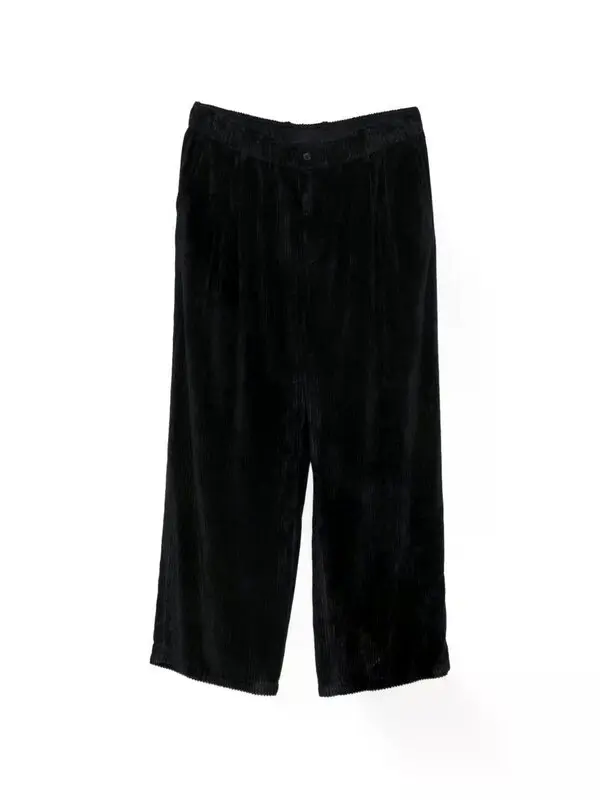 Giorgio Armani Pleated Corduroy Trousers - Black