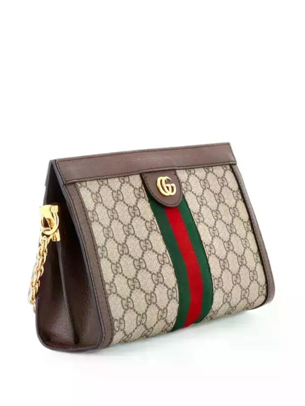 Gucci Ophidia Chain Shoulder Bag Gg Coated Canvas Small Crossbody Bag - Brown