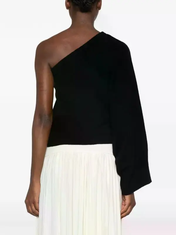 Federica Tosi One-shoulder Sweater And Scarf Set - Black
