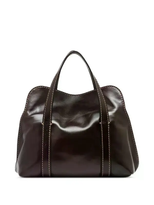 GIANNI CHIARINI Marghe Medium Contrast-stitch Leather Tote Bag