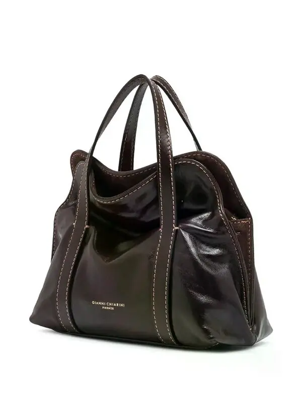GIANNI CHIARINI Marghe Medium Contrast-stitch Leather Tote Bag
