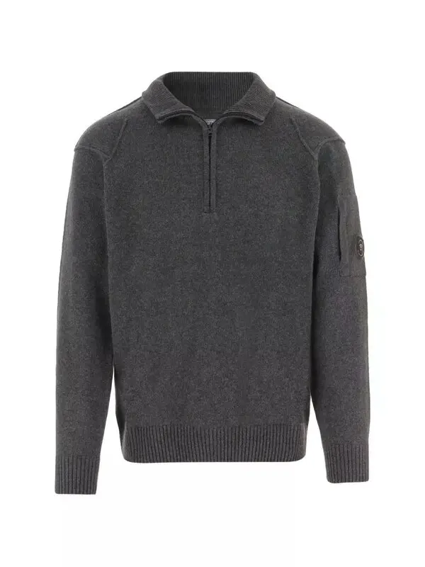 C.P. COMPANY Lens Detail Quarter-zip Sweater