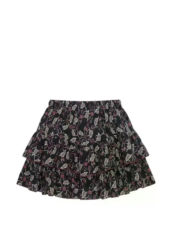 Isabel Marant Étoile Floral-print Ruffled Mini Skirt - Black