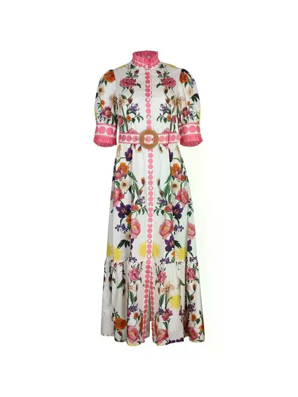 Borgo De Nor Floral-print Cotton Maxi Dress