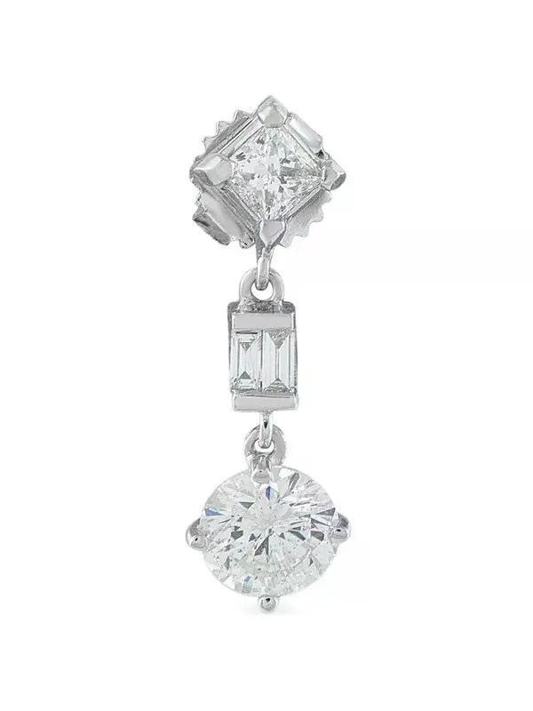LB EXCLUSIVE 18k White Gold Diamond Drop Earrings