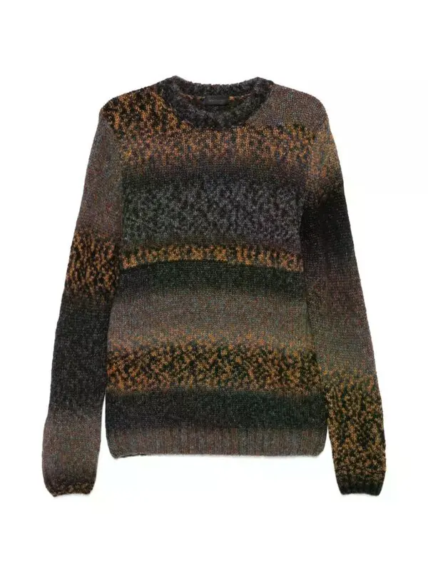 DONDUP Intarsia-knit Crew-neck Sweater - Brown
