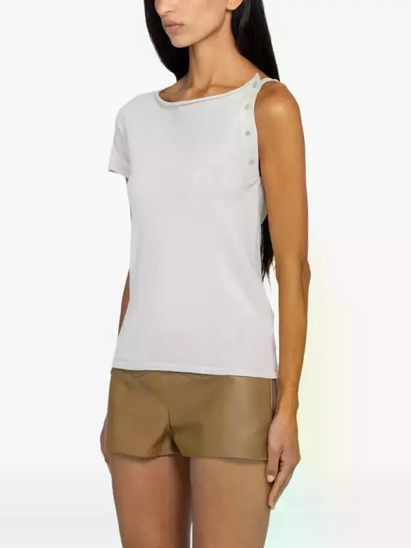 Paloma Wool Asymmetric Button Detail Knit Top