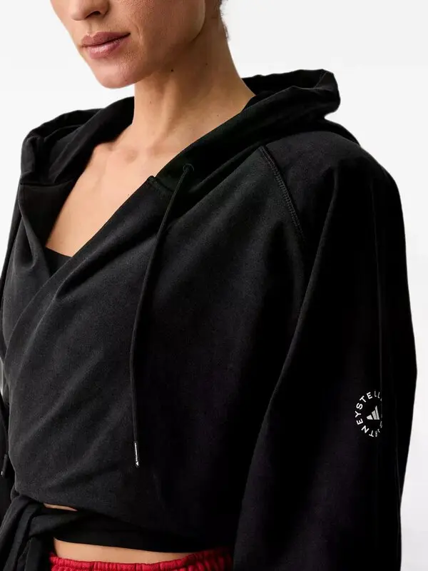 Adidas By Stella McCartney Wrap-style Cropped Hoodie