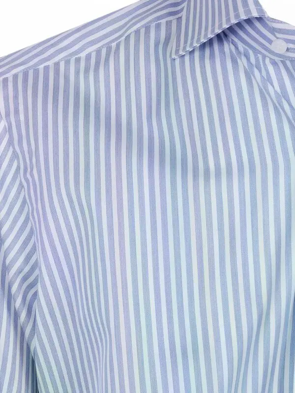 BARBA NAPOLI Vertical-stripe Long-sleeve Cotton Shirt