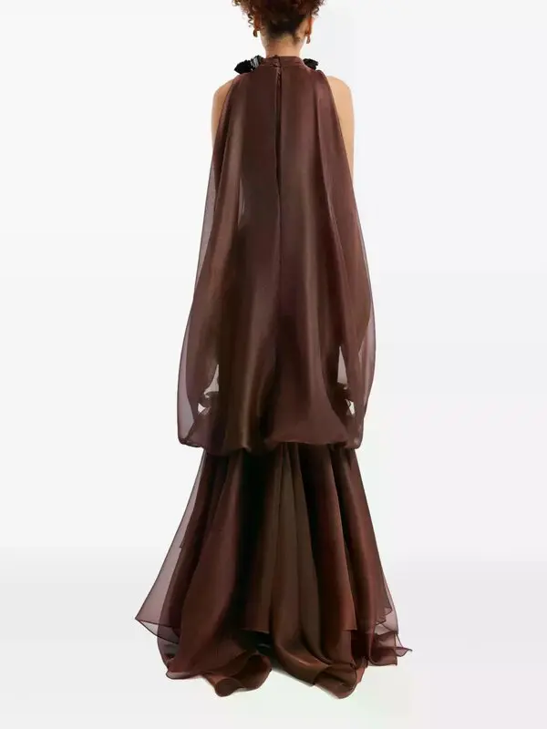 GEMY MAALOUF Pleated Ruffle Tiered Dress