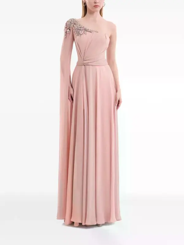 GEMY MAALOUF Embellished Draped Gown - Pink