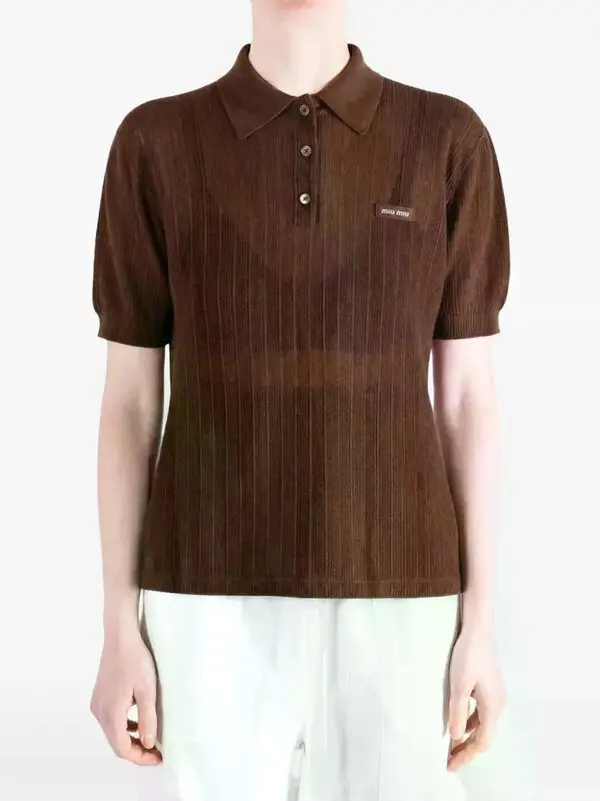 Miu Miu Cotton Knit Polo Shirt