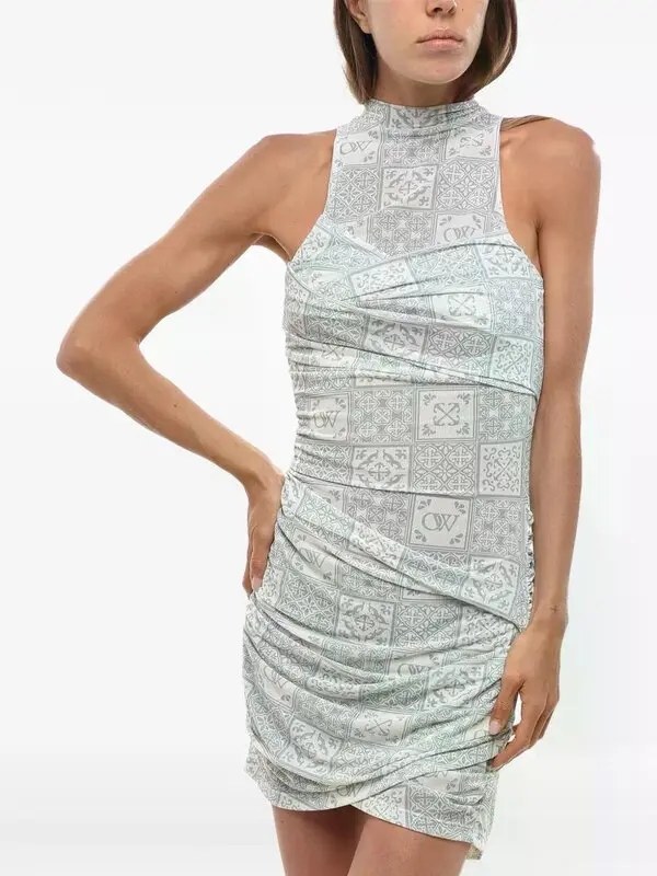 Off-White Maiolica Draped Mini Dress