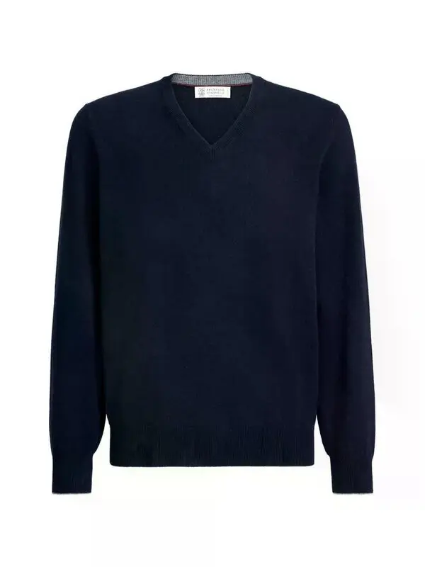 Brunello Cucinelli Cashmere V-neck Sweater - Blue