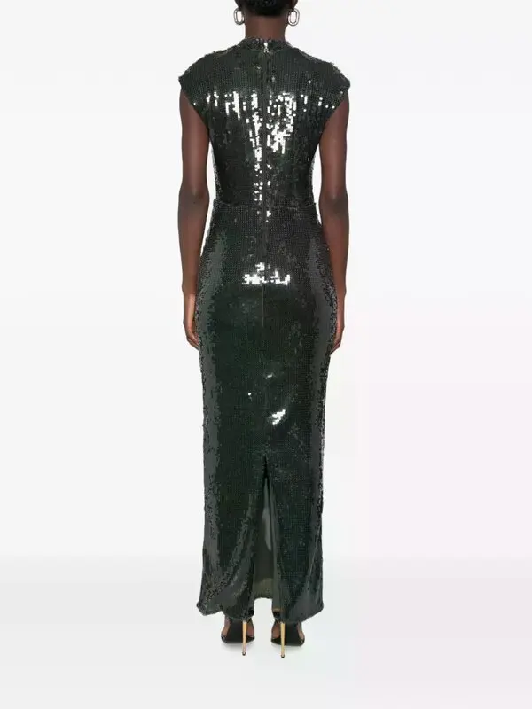 ROTATE BY BIRGER CHRISTENSEN Sequin Embellished Mock Neck Maxi Dress