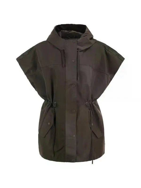 Max Mara Origano" Quilted Drawstring Gilet - Brown