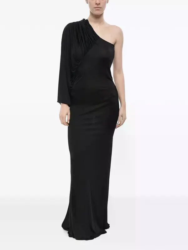 Saint Laurent One-shoulder Maxi Dress - Black