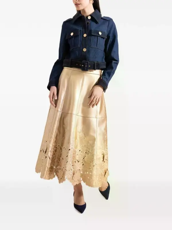 CHRISTY LYNN Bobbi Laser-cut Midi Skirt