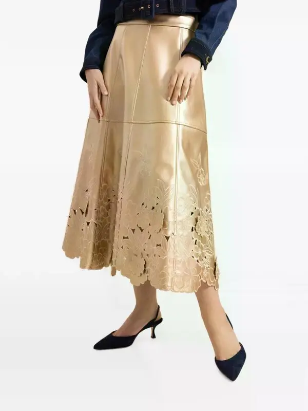 CHRISTY LYNN Bobbi Laser-cut Midi Skirt