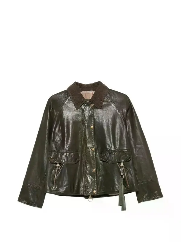 THE JACKIE LEATHERS Leather Zip-up Jacket